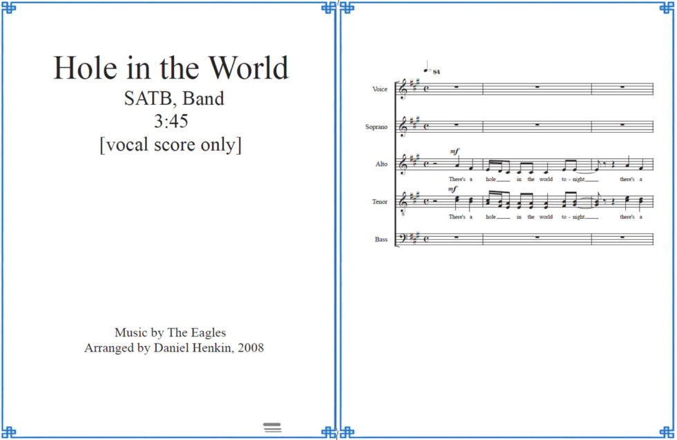 Hole in the World (vocal score only) | Daniel Henkin
